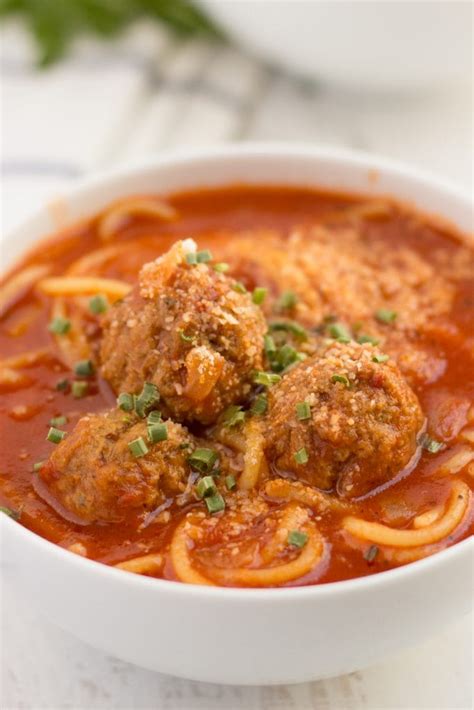 Spaghetti And Meatball Soup