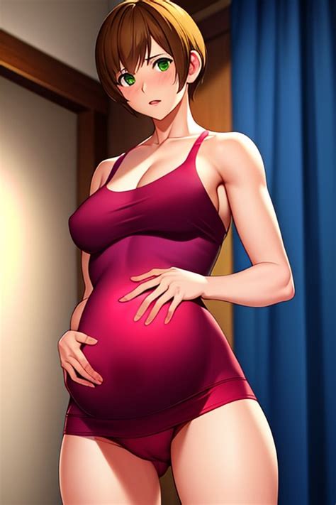 Rule 34 Ai Generated Brown Hair Green Eyes Pregnant Pregnant Belly