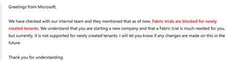 Solved We Cannot Assign You A Free Microsoft Fabric Trial Microsoft Fabric Community