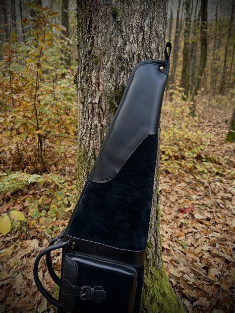 Leather Rifle Case Charcoal Black Whitetail Woods Nobil Hunting