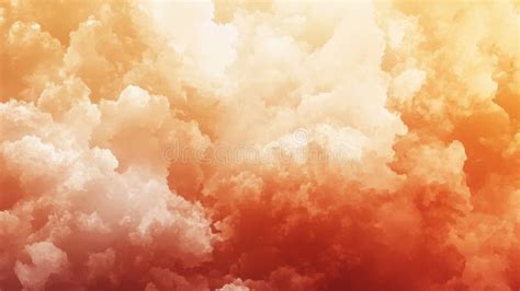 Abstract Orange Clouds Background With Dreamy And Warm Atmospheric Texture Stock Illustration