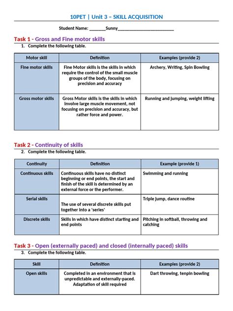 Skill Classification Booklet Pdf
