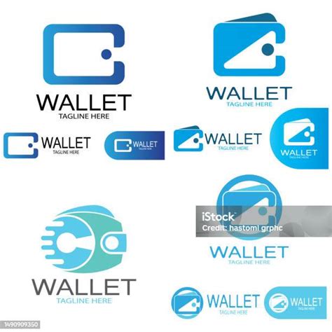 전자 지갑 디지털 화폐 저장 응용 프로그램 디지털 저축 디지털 화폐 거래 벡터를 위한 간단한 현대적인 개념의 전자 지갑 로고 디자인 일러스트레이션 아이콘 0명에 대한 스톡