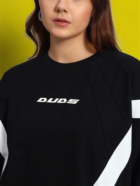 Women Wild Force Over Sized T Shirt Black White