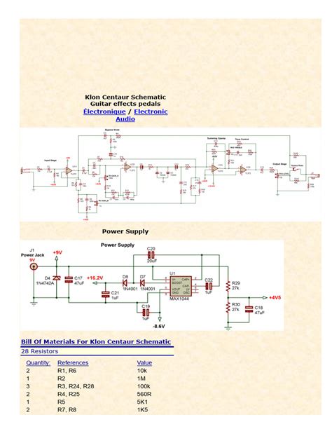 Zpag Net Electroniques Guitar Klon Centaur Schematic Html Pdf