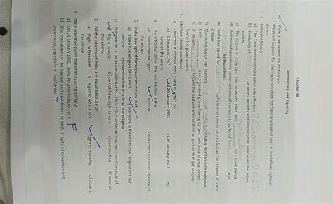 Chapter 18 Democracy And Equality Write A Paragraph On Democracy What W