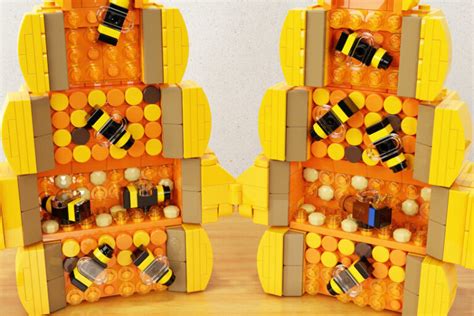 Beehive Made Of Lego Bricks Unfolds To Reveal The Insects Working