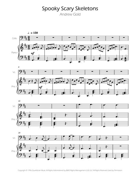 Spooky Scary Skeletons Arr Ygor Nunes By Akira The Don Sheet Music