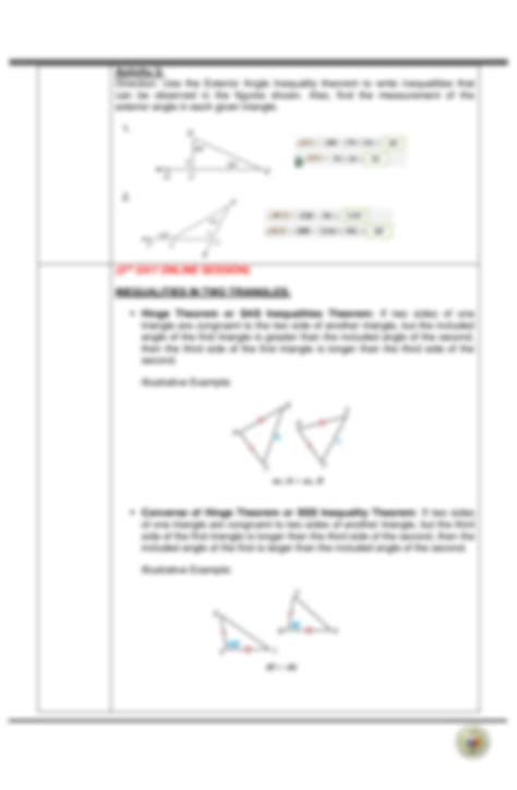 SOLUTION Study Notes Triangle Inequality Theorem Exterior Angle