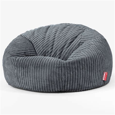 Lounge Pug Klassisk Saccosekk Sofa Klassisk Cord Stålgrå Big Bertha Original No
