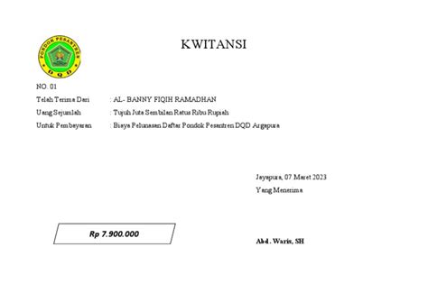 Kwitansi Pesantren Pdf