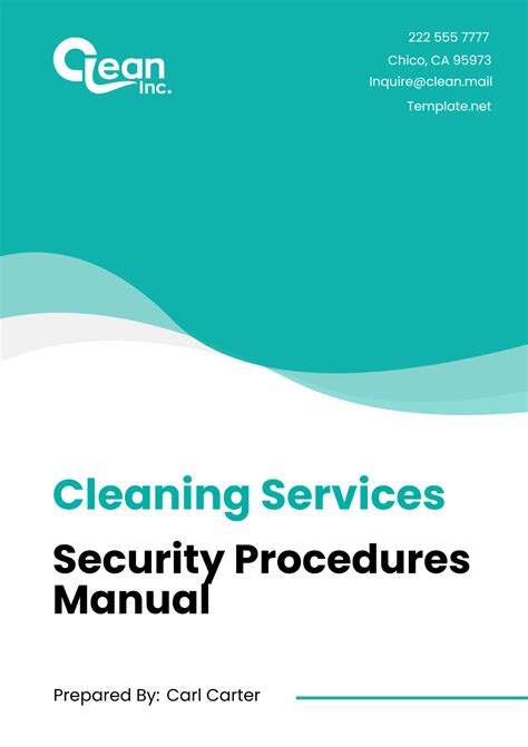 Free Cleaning Services Security Procedures Manual Template To Edit Online