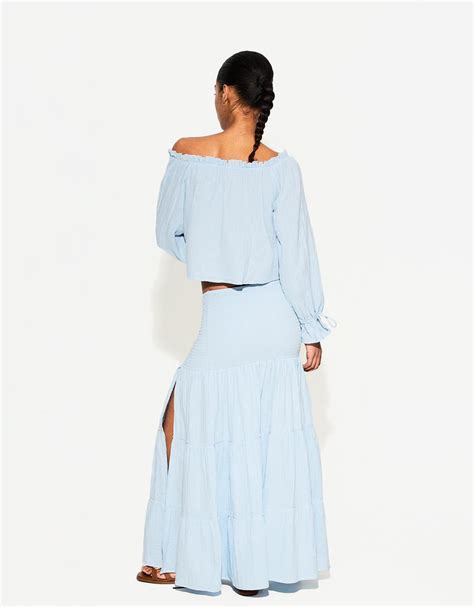 Panelled Midi Skirt Bsk Teen Bershka