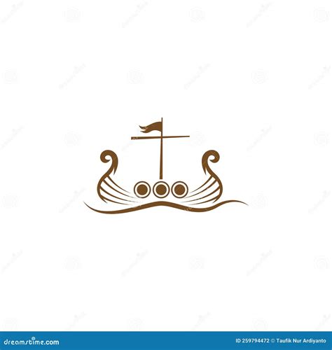 Viking Ship Icon Logo Design Illustration Stock Illustration Illustration Of Drakkar Sailboat