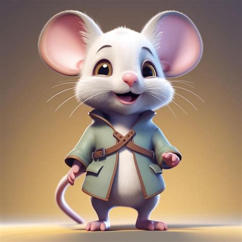 Premium Photo Cute Animated Mouse Caracter Illustration
