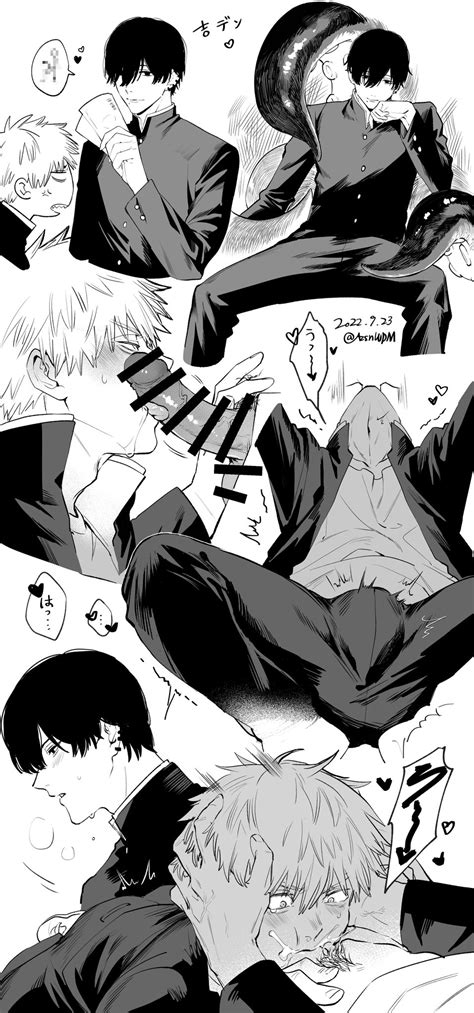 Rule 34 2boys Black Hair Blowjob Chainsaw Man Cock Hungry Denji
