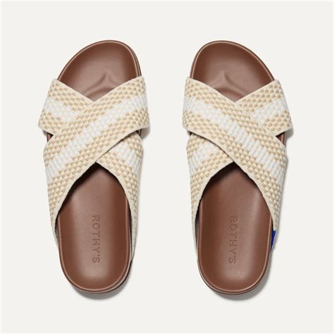 The Weekend Slide In Vanilla Cone Womens Sandals Rothys