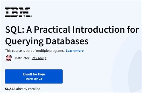 Sql A Practical Introduction For Querying Databases