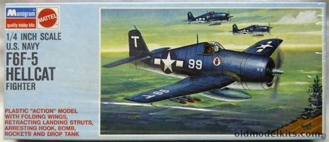 Monogram 148 Grumman F6f 5 Hellcat F6f5 Blue Box Mattel Issue 6832