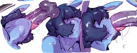 Rule 34 All The Way To The Base Anthro Balls Deep Big Penis Black Sclera Blowjob Blue Body