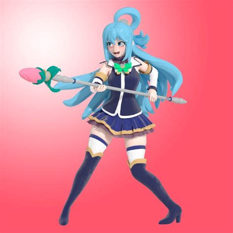 Aqua [konosuba] Fan Art 3d Print Model Download Free