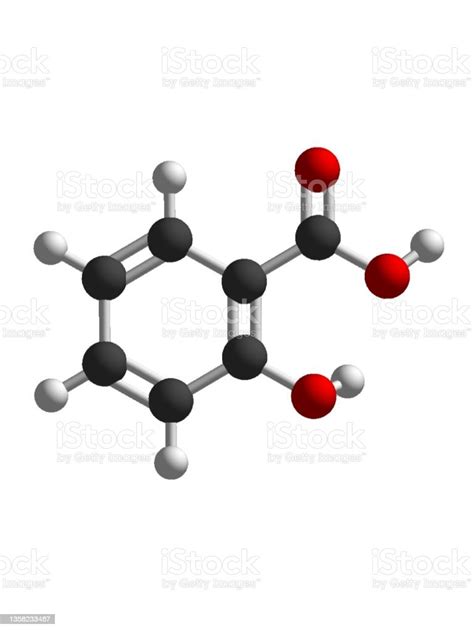 Salicylic Acid 3d Molecular Structure Isolated On White Background