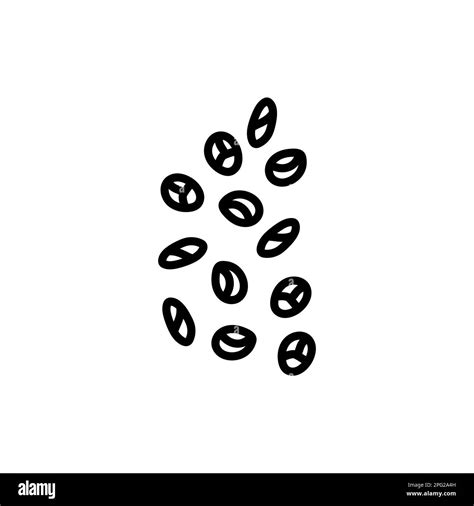 Chia Seeds Black Line Icon Natural Organic Super Food Pictogram For