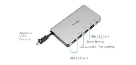 Targus Aca951 Usb C Multi Port Hub With Ethernet Adapter And 100w Power Delivery ยูเอสบีฮับ ของ