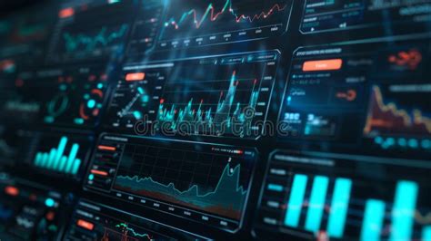 Futuristic Digital Dashboard Displaying Financial Charts And Data Stock Image Image Of