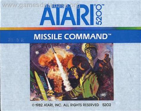 Missile Command Atari 5200 Artwork Cartridge Top