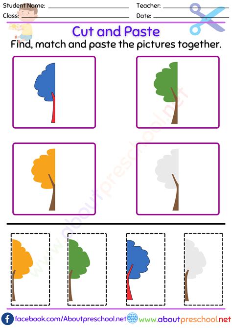 Kindergarten Cut And Paste Printables