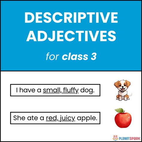 Class 3 Grammar Worksheet On Descriptive Adjectives Qualities And