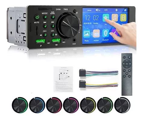 Rádio De Carro Mp5 1 Din 41 Polegadas Ecrã Tátil Bluetooth Parcelamento Sem Juros