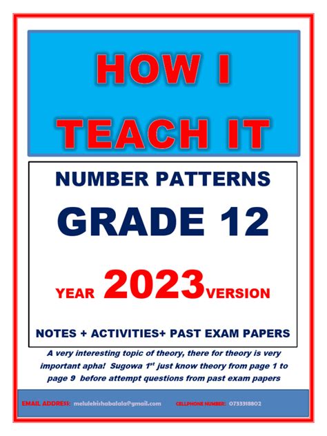 Grade 12 Number Patterns Guide Pdf Summation Numbers