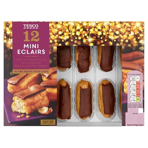 Tesco 12 Mini Eclairs Tesco Groceries