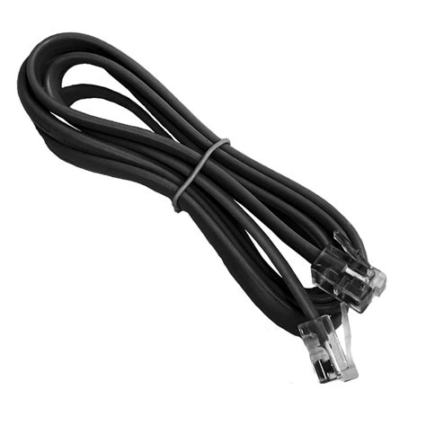 Rj12 Cable 1m Straight Single Phase Black