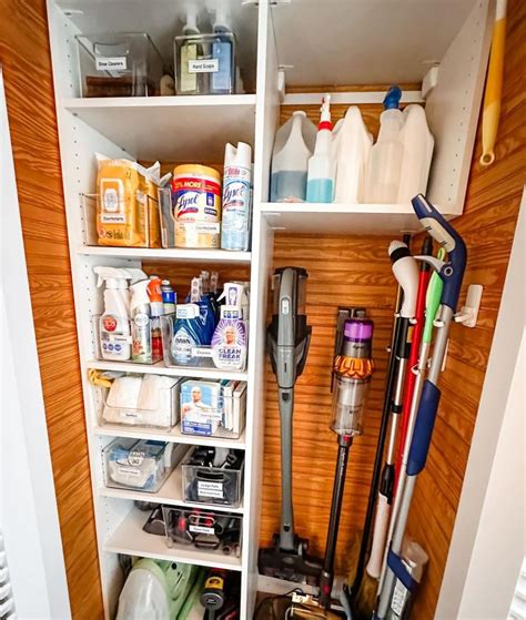 Organized Utility Closet For Cleaning Supplies Kitchen Cleaning