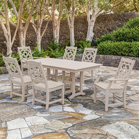 Polywood Martha Stewart Chinoiserie 7 Piece Farmhouse Dining Set Kb