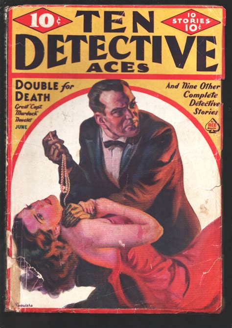 Ten Detective Aces 1 1937 Norman Saunders Strangulation Cover G T Fleming Roberts Norman A