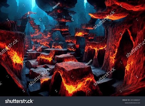 Maze Cave Full Lava Several Levels Stock Illustration 2211666027 Shutterstock