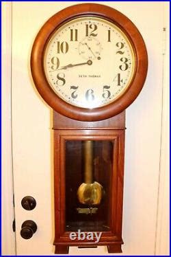 Outstanding Rare Mahogany Antique Seth Thomas No 2 Weight Driven Wall