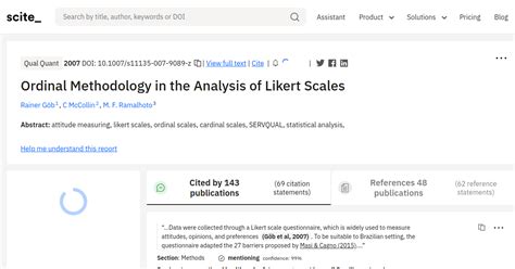 Ordinal Methodology In The Analysis Of Likert Scales