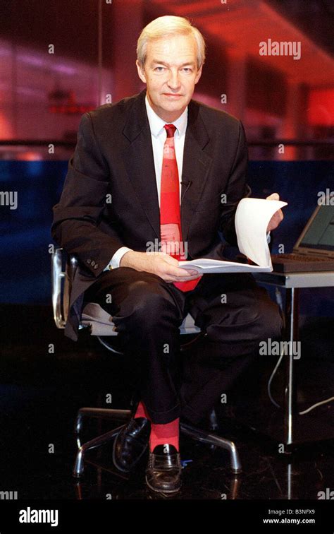 Jon Snow Tv Presenter December 1998 Cahnnel 4 Newscaster Sitting On His