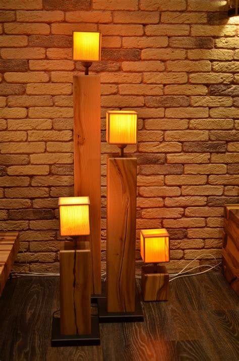 Rustic Wooden Floor Lamps Handcrafted Standing Lights For Home Decor