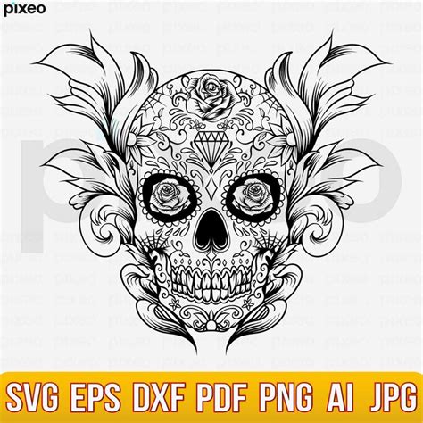Sugar Skull Svg Day Of The Dead Svg Dia De Los Muertos Svg Inspire