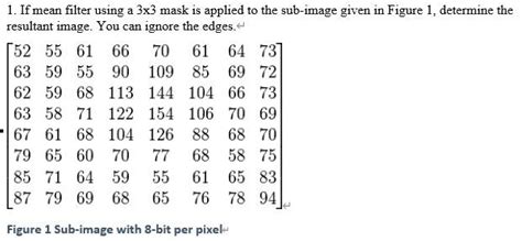 solved 1 if mean filter using a 3x3 mask is applied to the