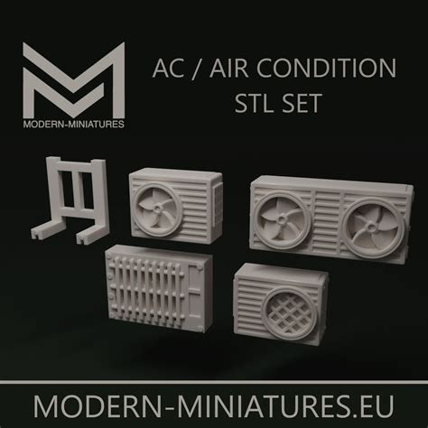 Ac Air Condition Stl Set Modern Miniatureseu