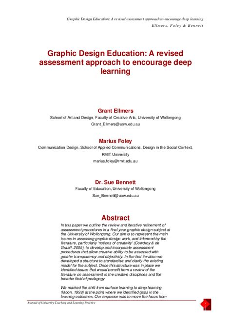 Pdf Project Title Assessment Practice In The Creative Arts