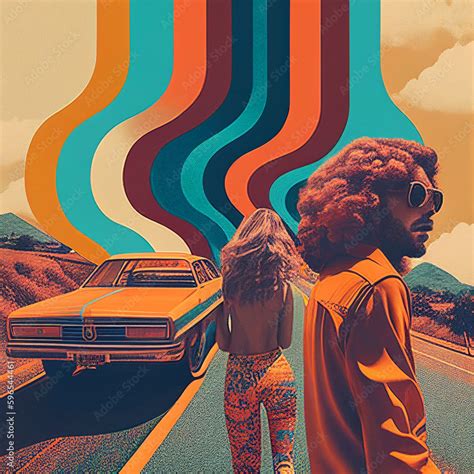 Vintage 70s Retro Futurism Surrealist Scenes • Generative Ai Stock