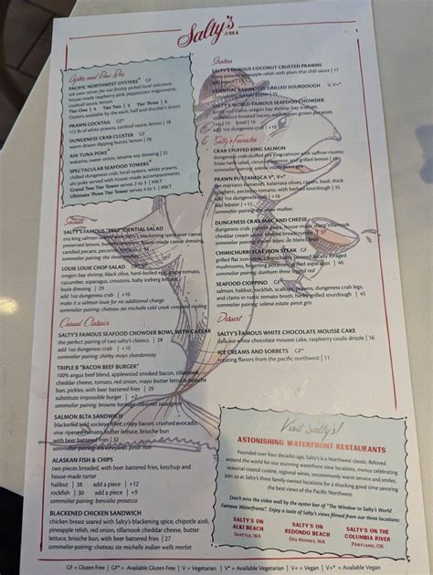 Saltys At The Sea Menu Full Menu Update 2026